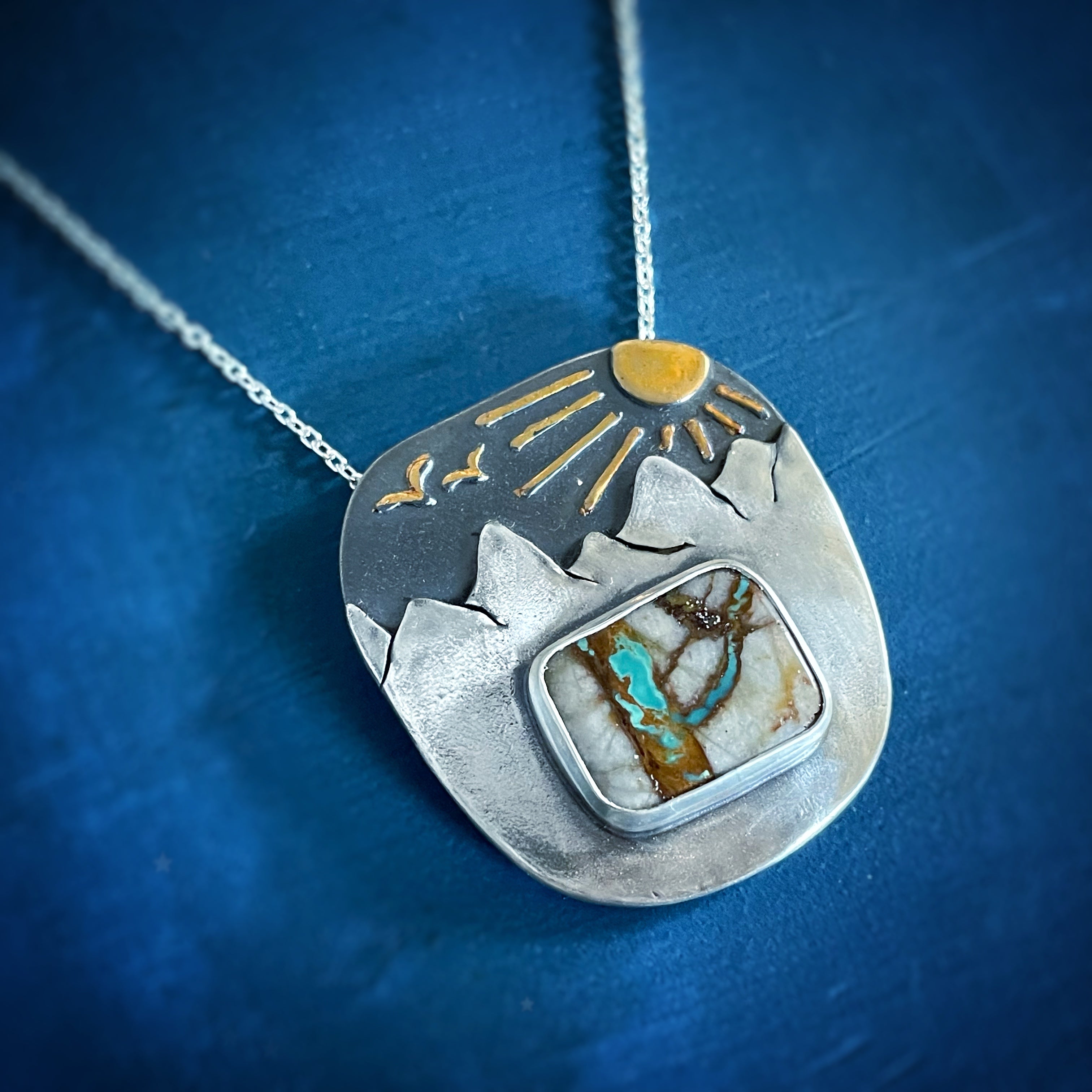 Royston Ribbon Turquoise Mountain Necklace – Allison Korn Designs